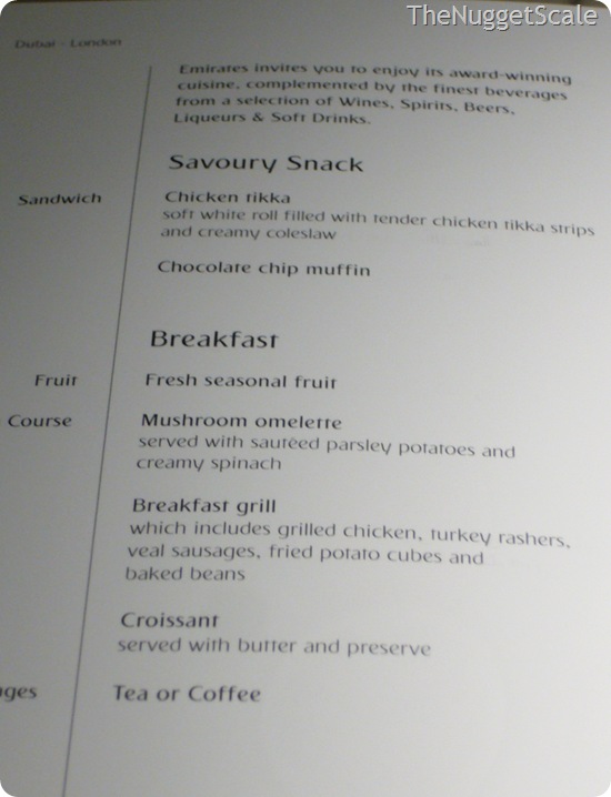 TheNuggetScale: Emirates: In-flight meal